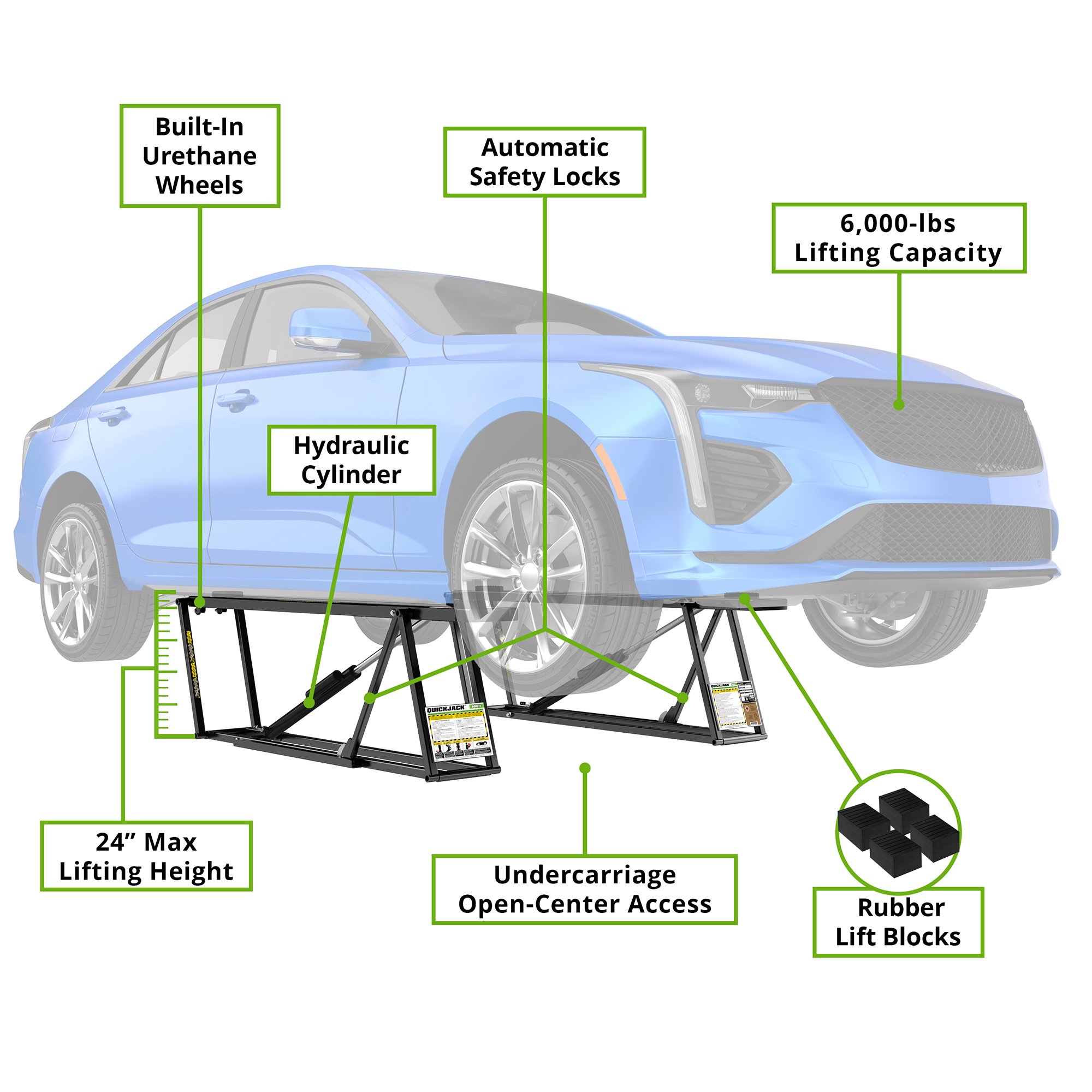 6000TL 6,000-lb. Portable Car Lift Standard Frame Most Popular Model ...