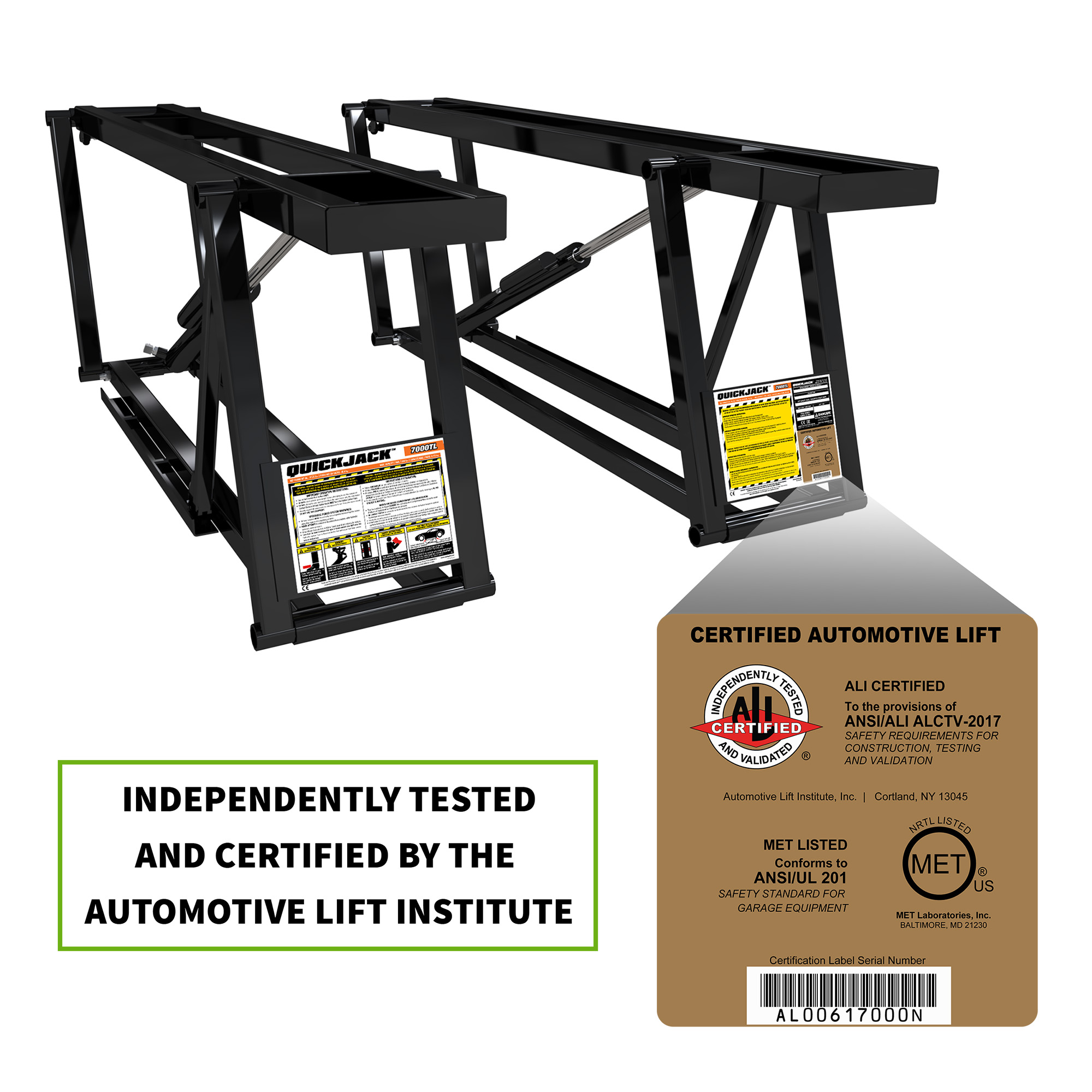 7000TL Portable Car Lift 110V Standard Frame Safe, Reliable Lifting ...