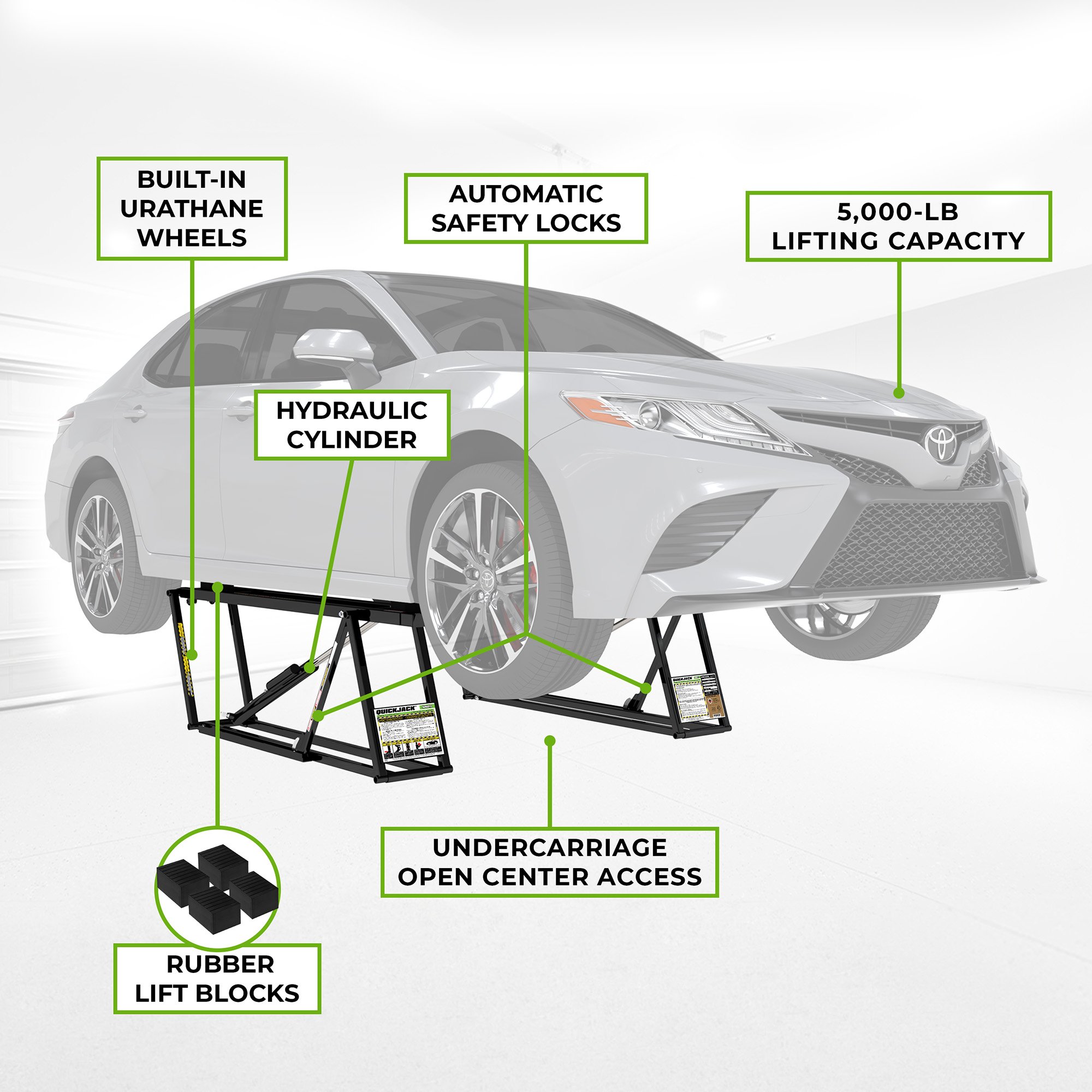 3500SLX Portable Car Lift 110V Standard Frame Ultimate Portability ...