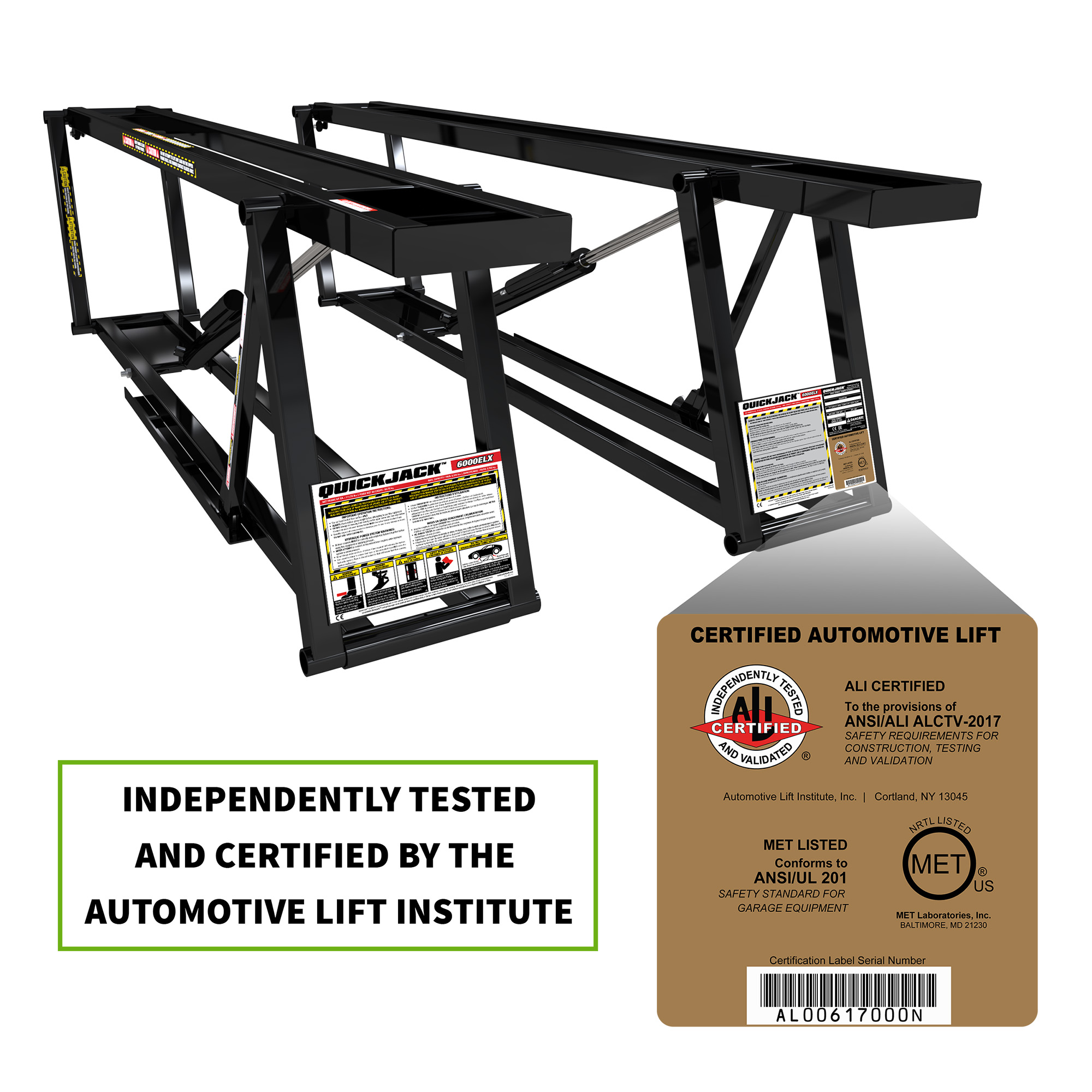 6000ELX Extended-Width Portable EV Car Lift Extra Long & Low For EV's ...