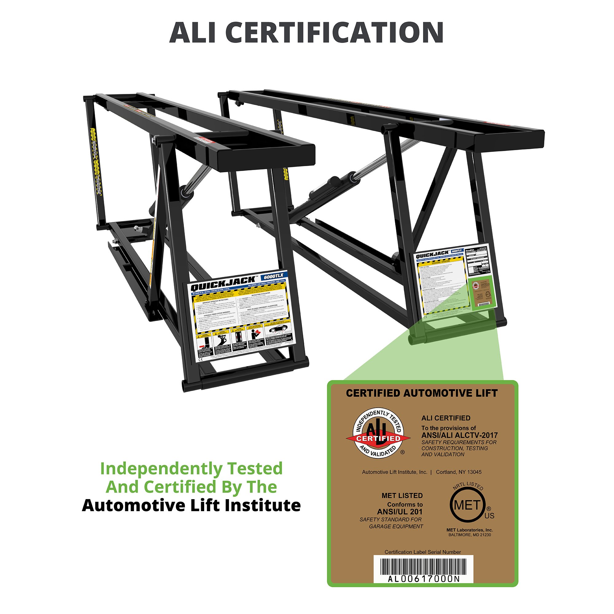 6000TLX 6,000-lb. Portable Car Lift Extended Frame Extended Frame ...